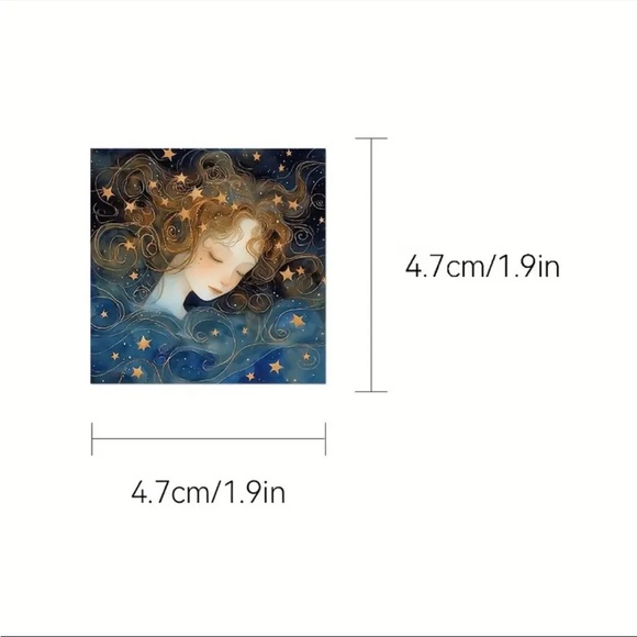 Office | Set Of 5 Cosmic Vortex Stickers Moon Stars Night Sky Cat ...